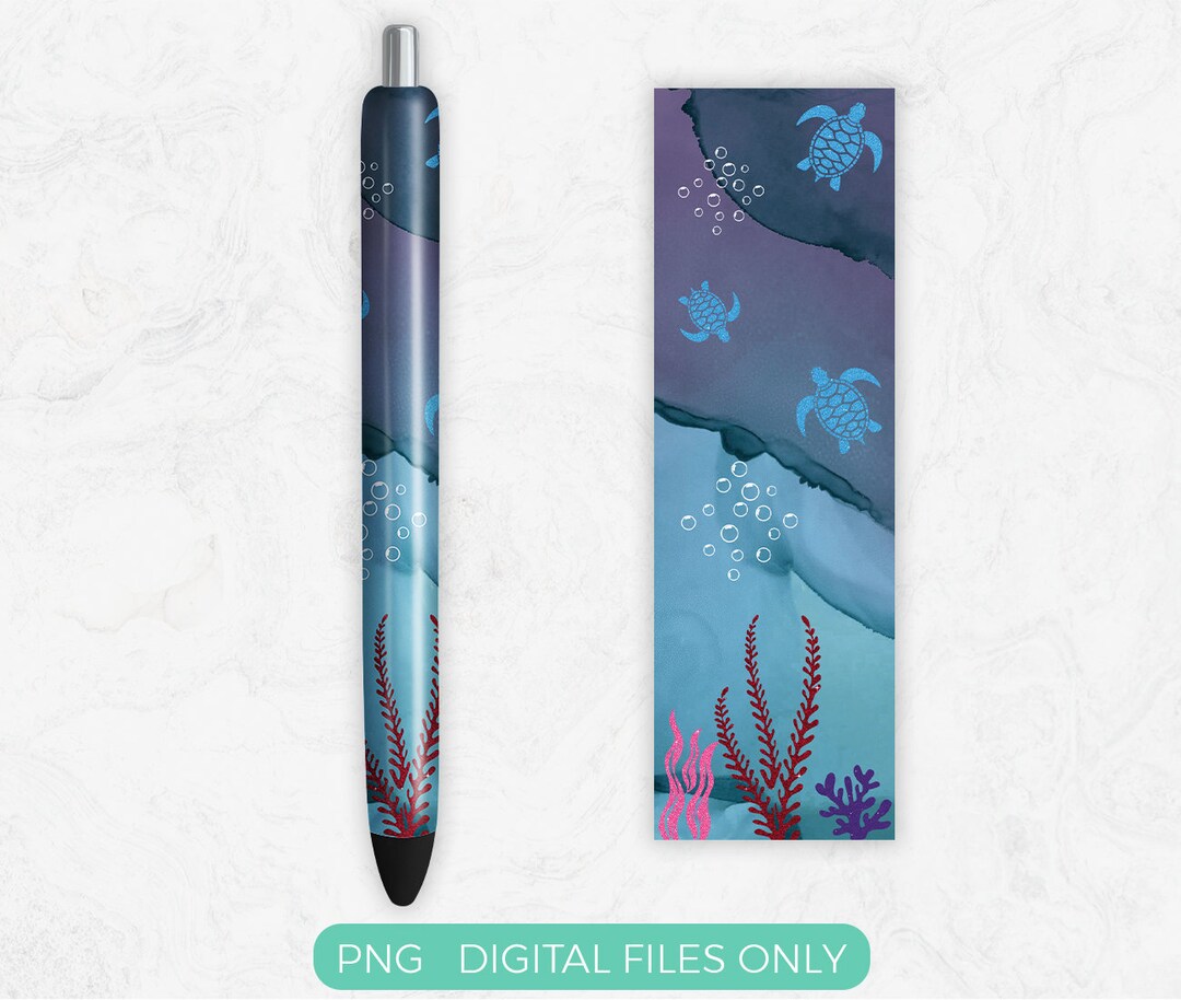 Sea Turtle Pen Wrap Ocean Png Sublimation Design, Digital Download - Etsy