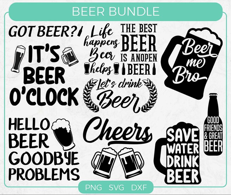 Beer SVG Bundle, Drinking Quotes, Alcohol Saying, Cut Files for Cricut ...