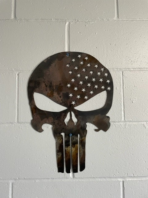 Punisher, Metal Art, Punisher Logo With Stars - Etsy