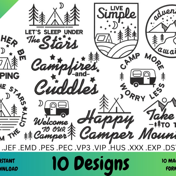 Camping Embroidery - Etsy