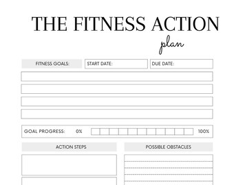 Fitness Action Plan - Etsy