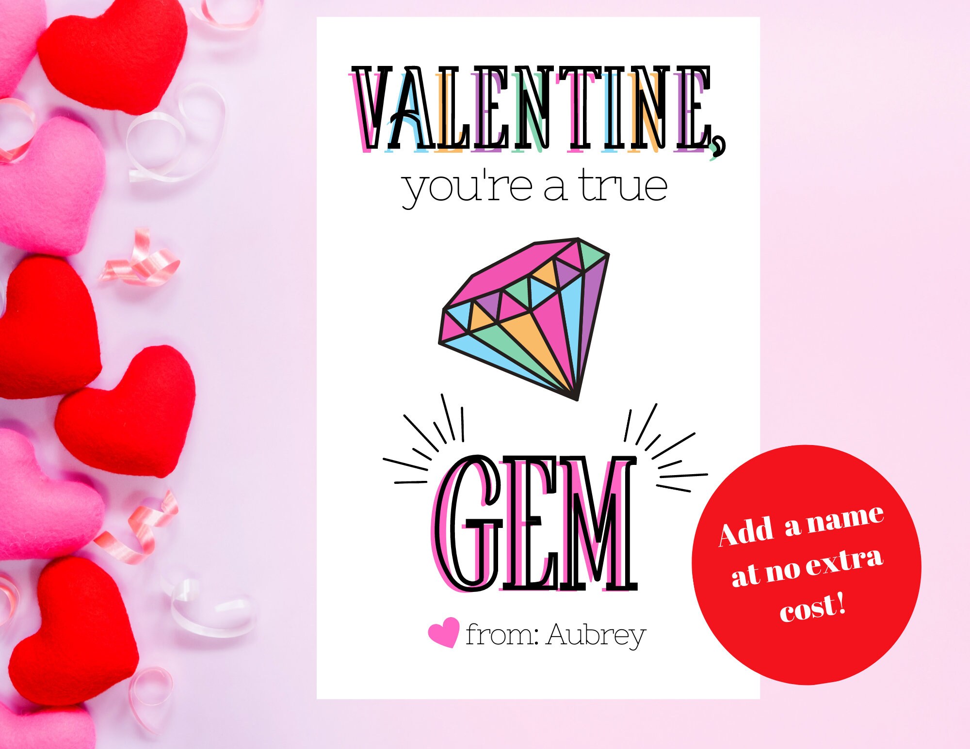 You're A True Gem Ring Pop Valentine Printable Card (free ...