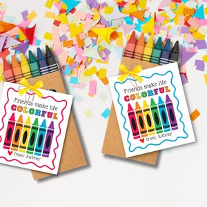 Friends Make Life Colorful Crayon Valentine's Day Class Card Printable ...