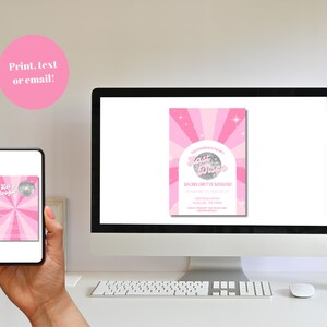 Pink Last Disco Bachelorette Invitation - Etsy