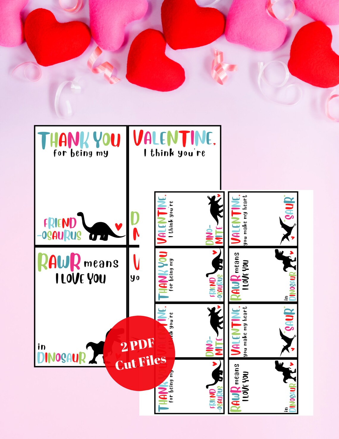 Dinosaurs Classroom Valentine Card Printable digital File - Etsy