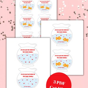 Personalized I'm so Glad We Swim in the Same School Goldfish Valentine ...