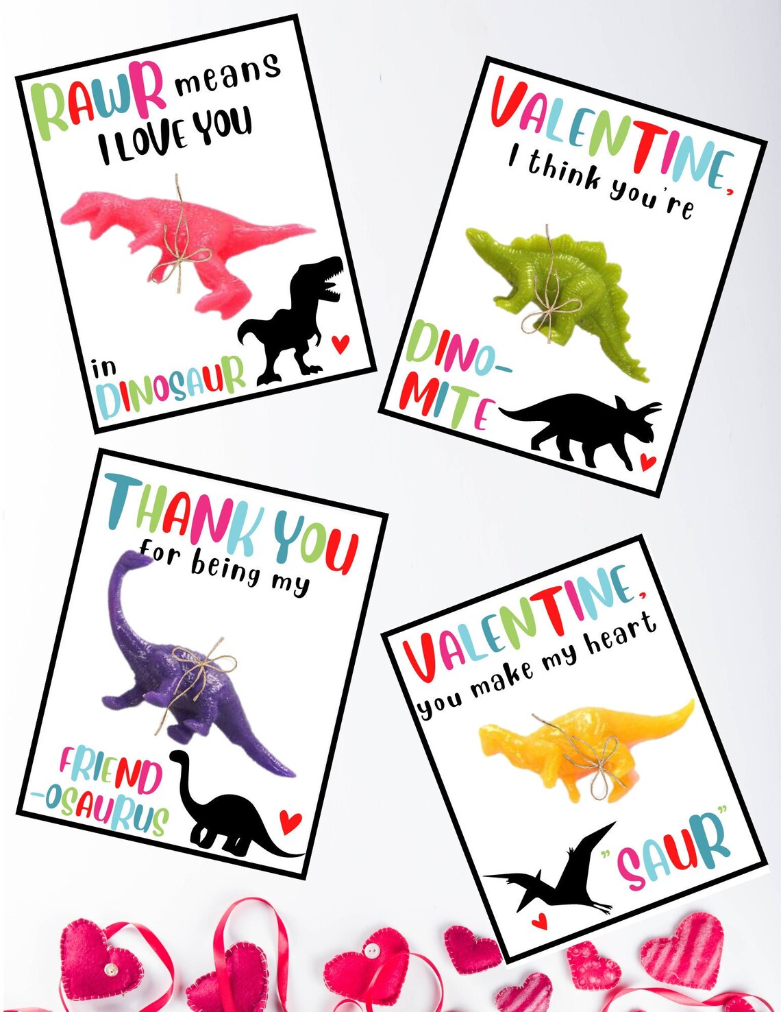 Dinosaurs Classroom Valentine Card Printable digital File - Etsy