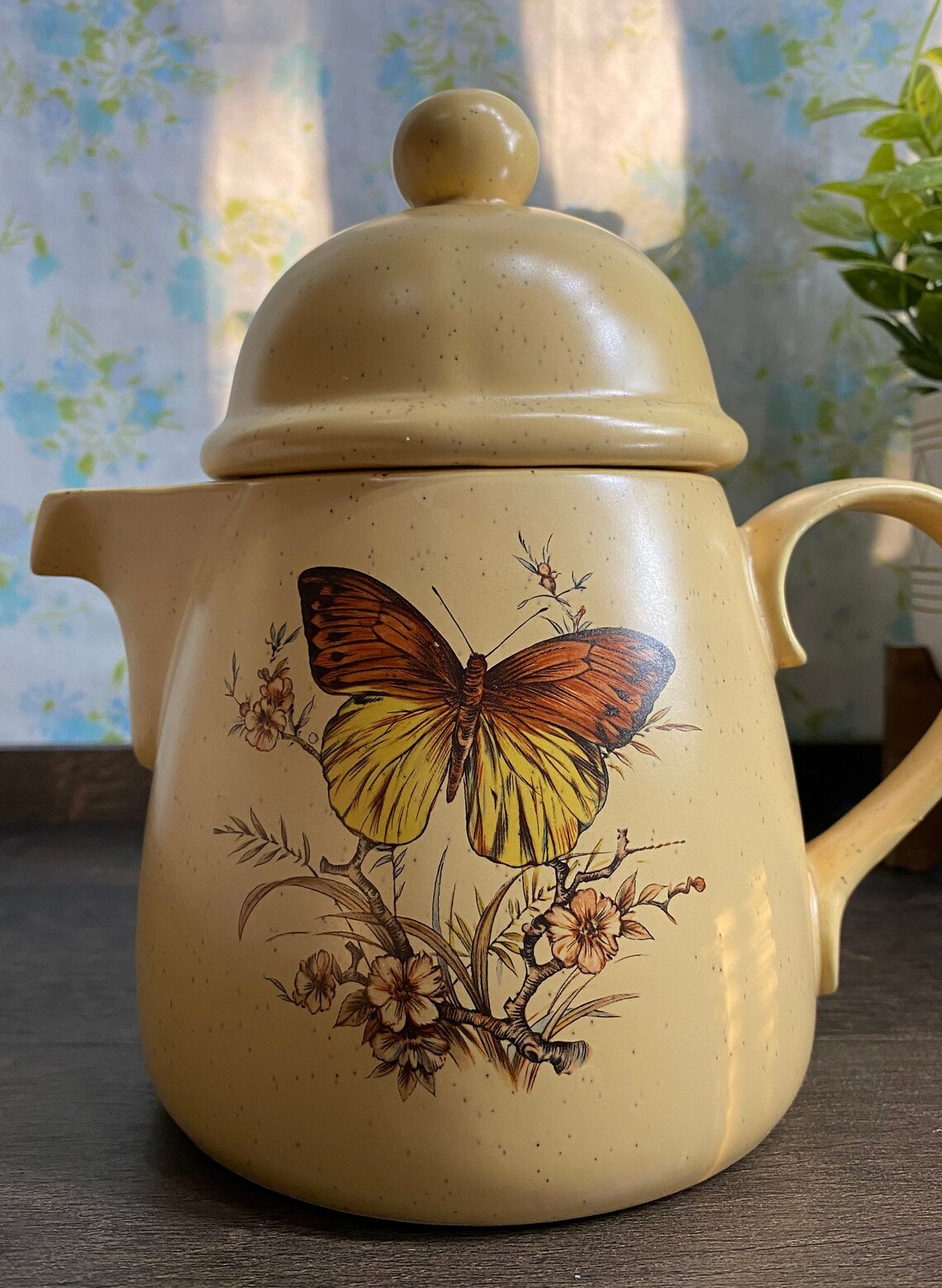 Vintage Treasure Craft Stoneware 1970s Butterfly Teapot With - Etsy