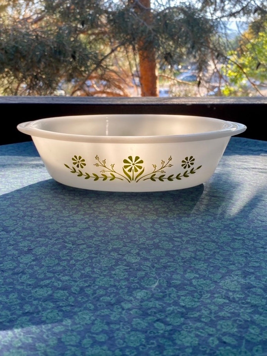 Vintage Glasbake ‘primrose Dream’ MCM Milk Glass Oval Casserole Dish - Etsy