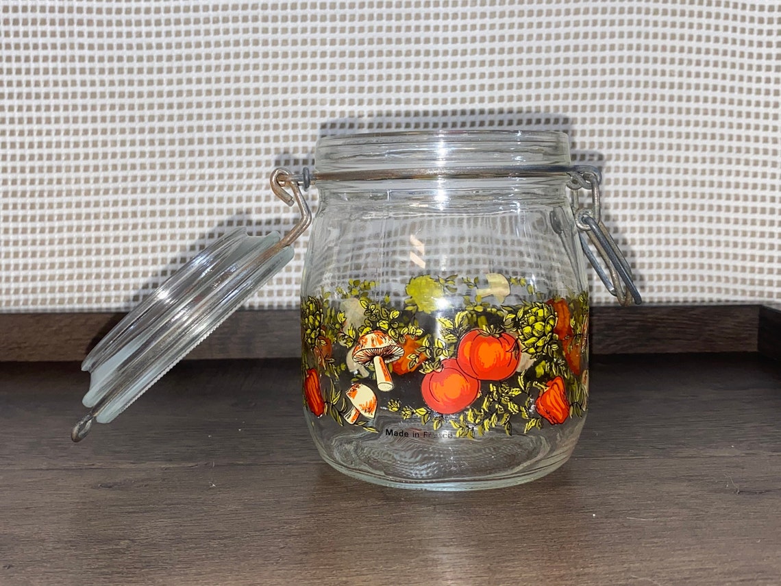 Vintage Arc France Glass Spice of Life Canister Jar With Lid - Etsy