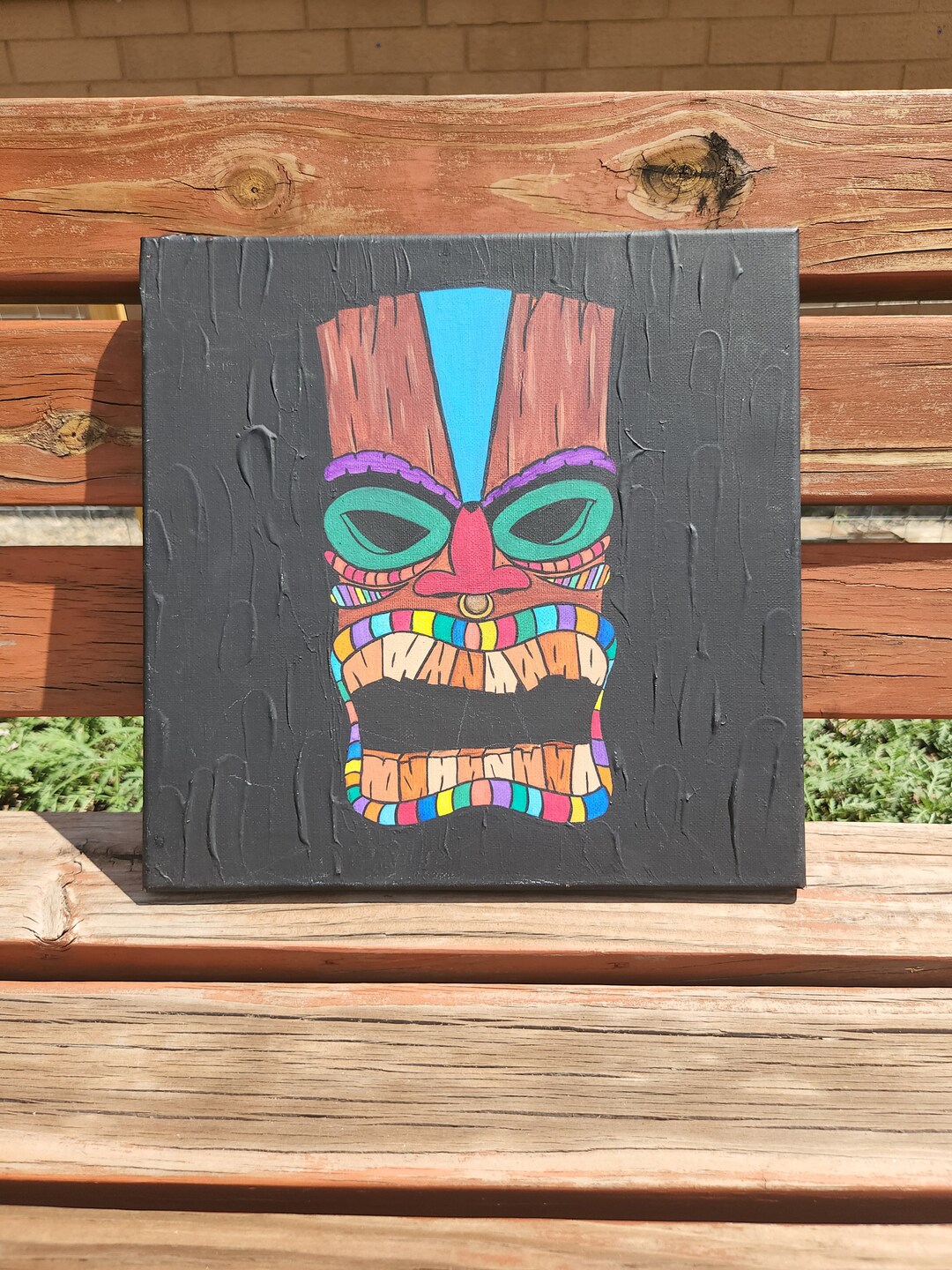 Hand Painted Tiki Dude on Canvas - Etsy