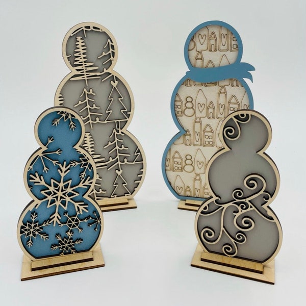 Wood Snowmen - Etsy