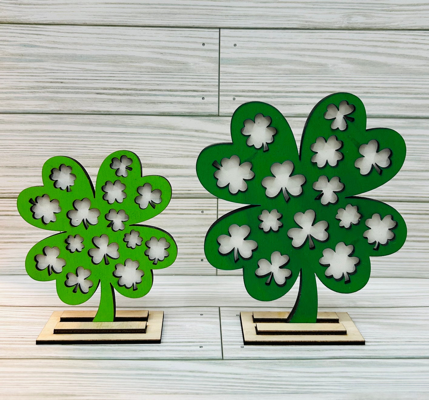 St. Patrick's Day Decorations Wood Shamrocks Shelf - Etsy