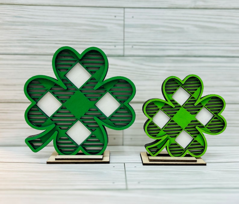 St. Patrick's Day Decorations Wood Shamrocks Shelf - Etsy