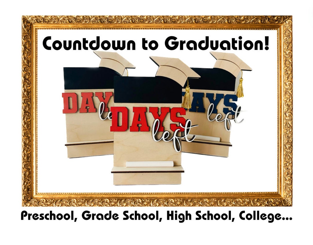 Graduation Countdown Chalkboard - Personalization Available, Grad ...