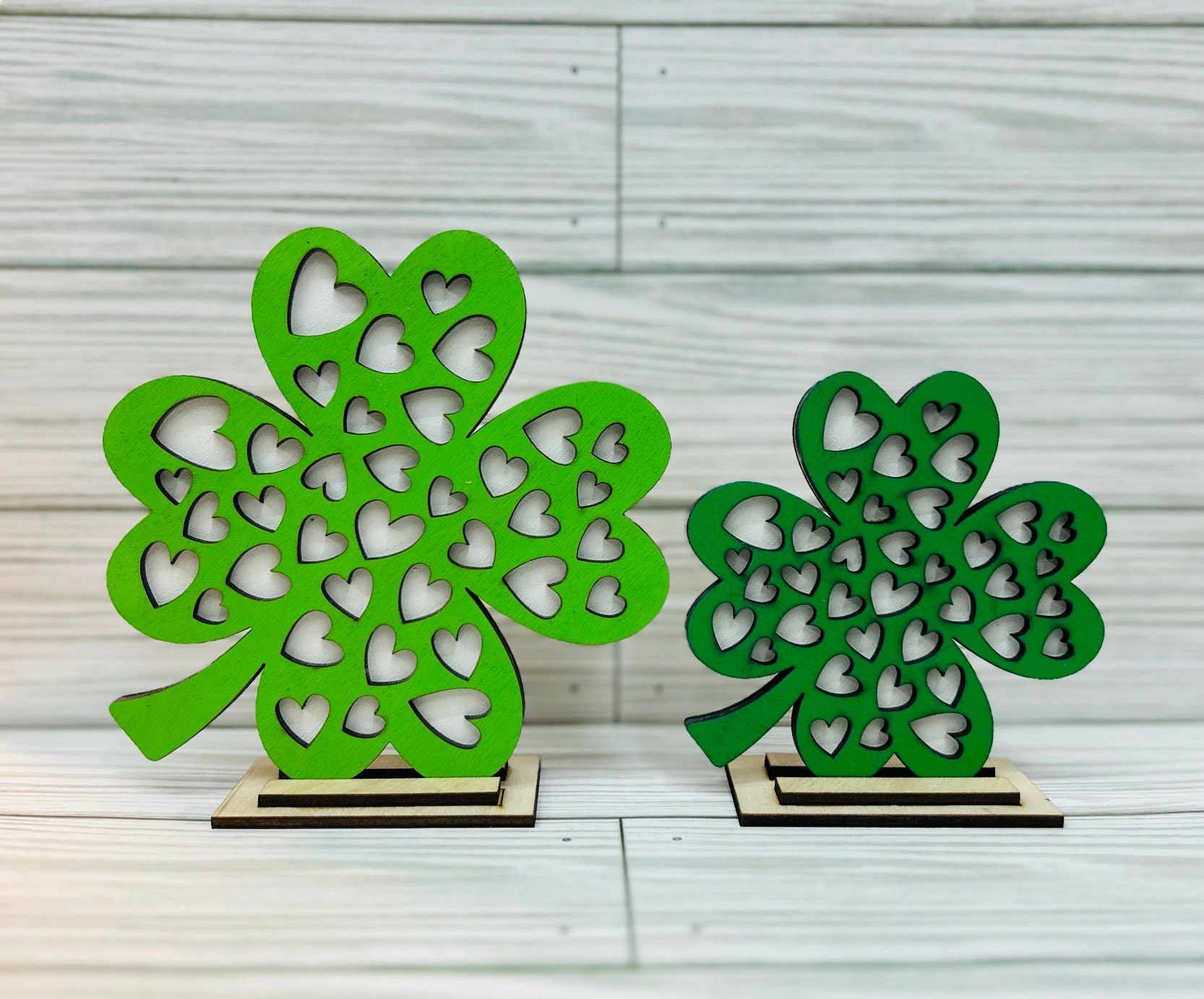 St. Patrick's Day Decorations Wood Shamrocks Shelf - Etsy