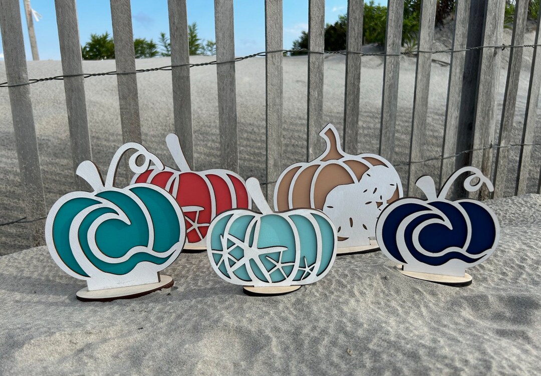 Wood Pumpkins, 2 Sizes, Beach Pumpkins, Coastal Decor, Coastal Pumpkins ...