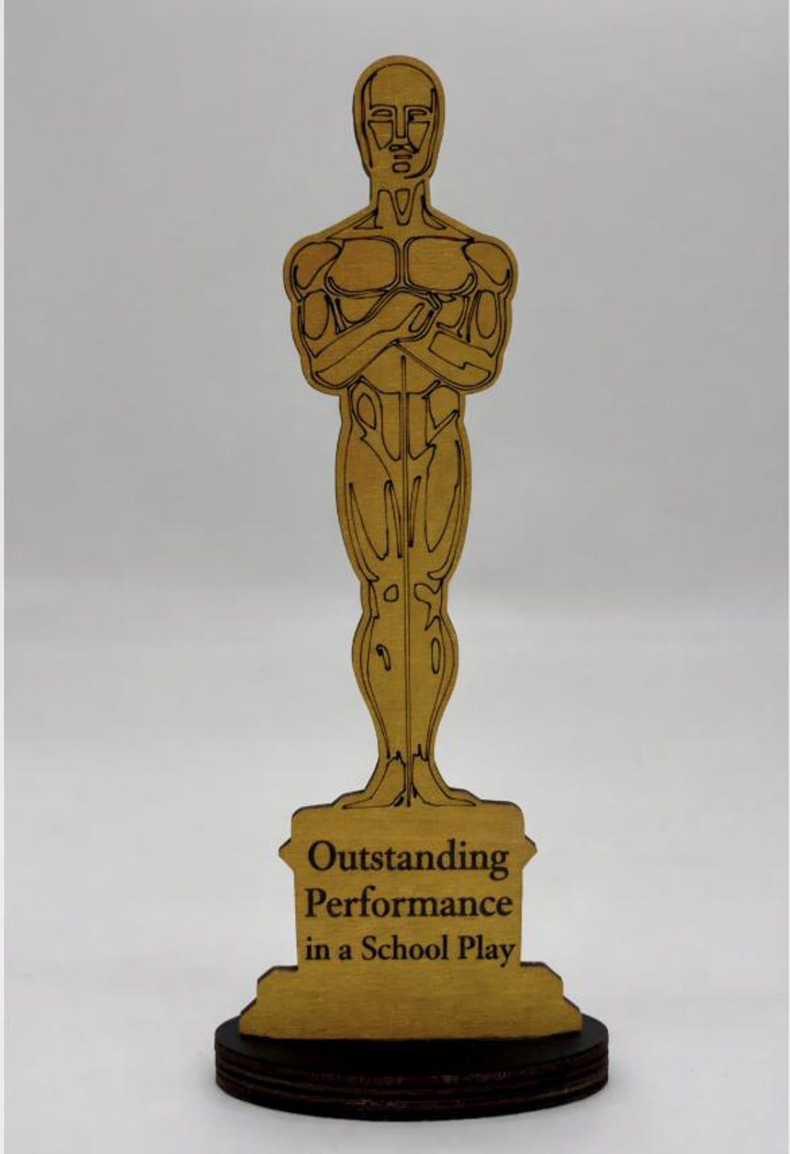 Personalized Oscar Inspired Statue, 7 Inch Wood Engraved Statue, School ...