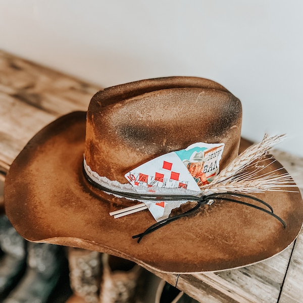 Distressed Cowboy Hat - Etsy