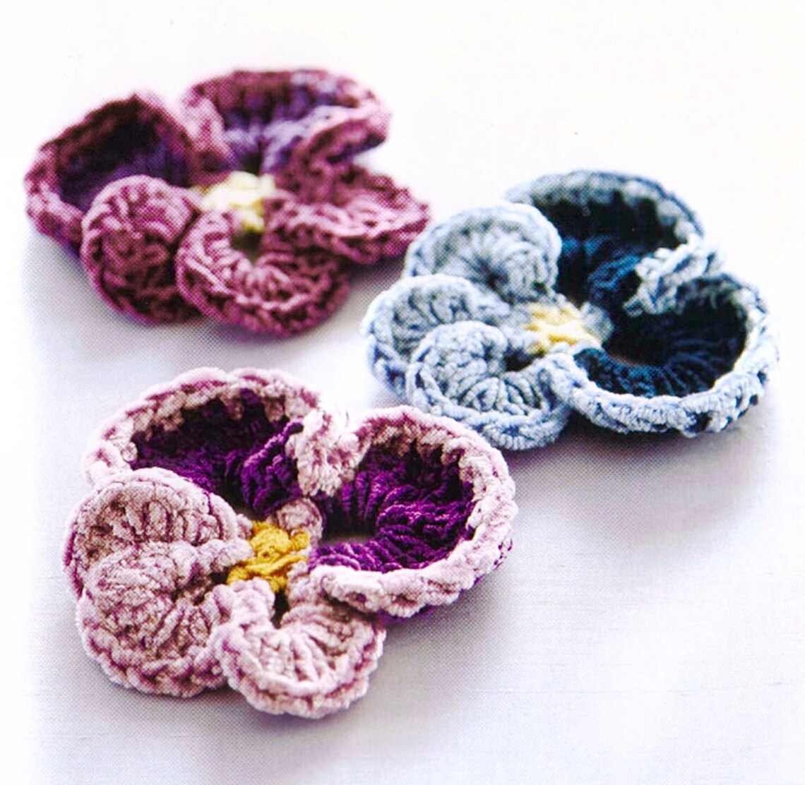 Crochet Flower Pansy Pattern, Crochet Appliqué, Pansy Crochet, Flower ...