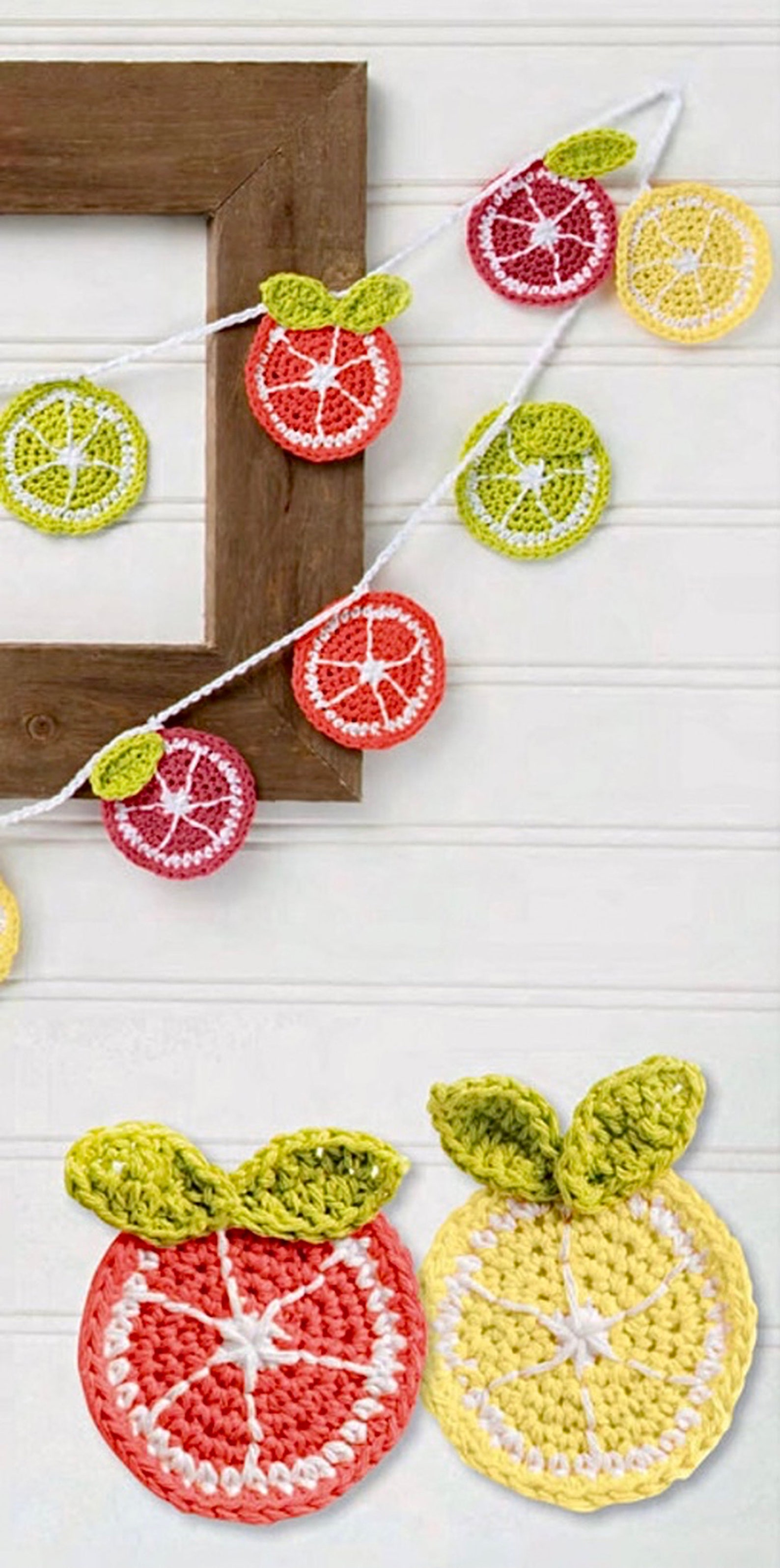 Bunting Citrus Motifs CROCHET PATTERN Wall Hanging Decor - Etsy