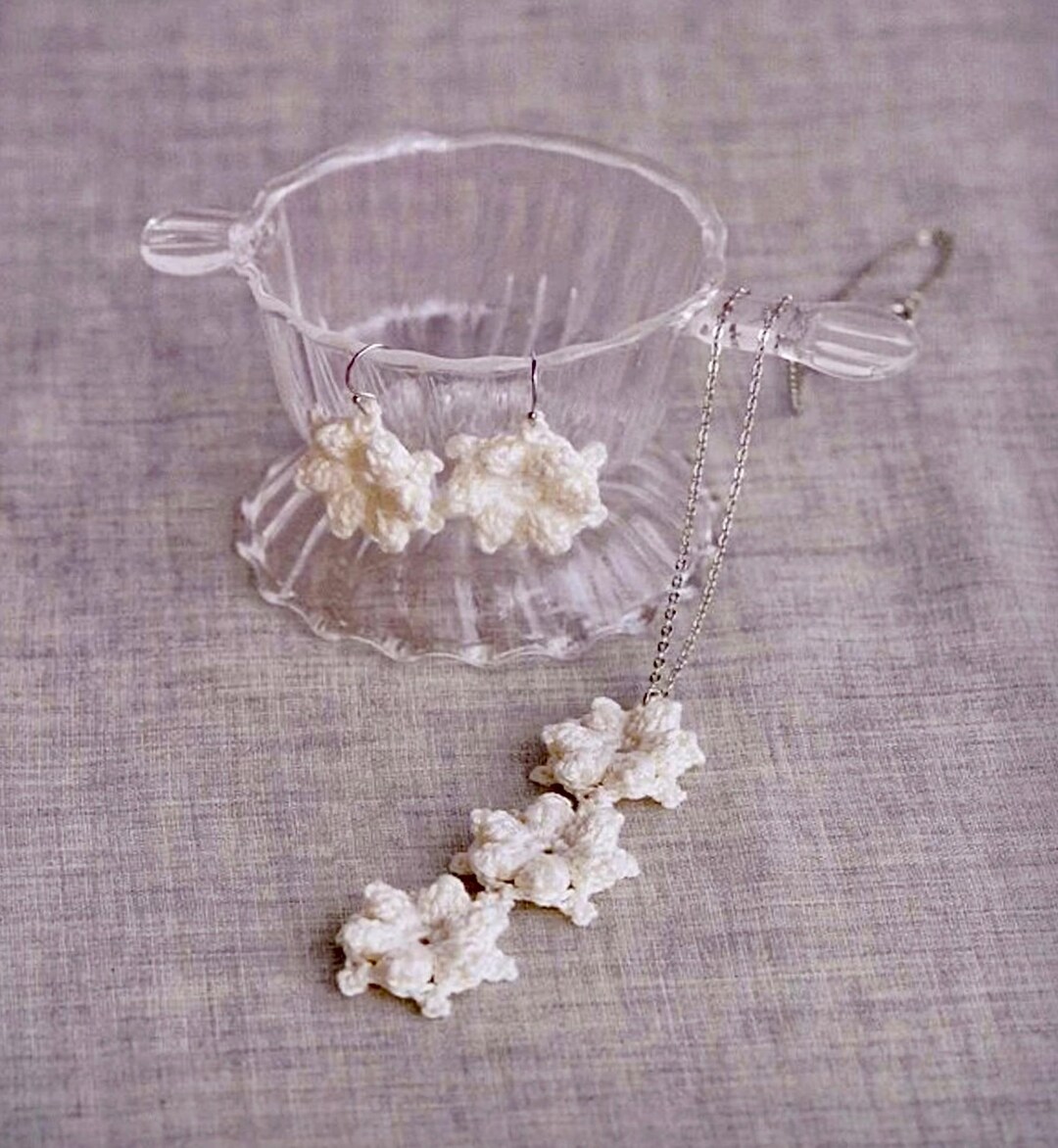 Crochet Jewelry Flower Pattern Crochet Earrings Crochet Necklace ...