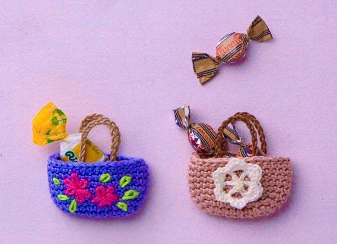 Bag CROCHET PATTERN, 3 Crochet Miniature Bag, Crochet Accessories ...