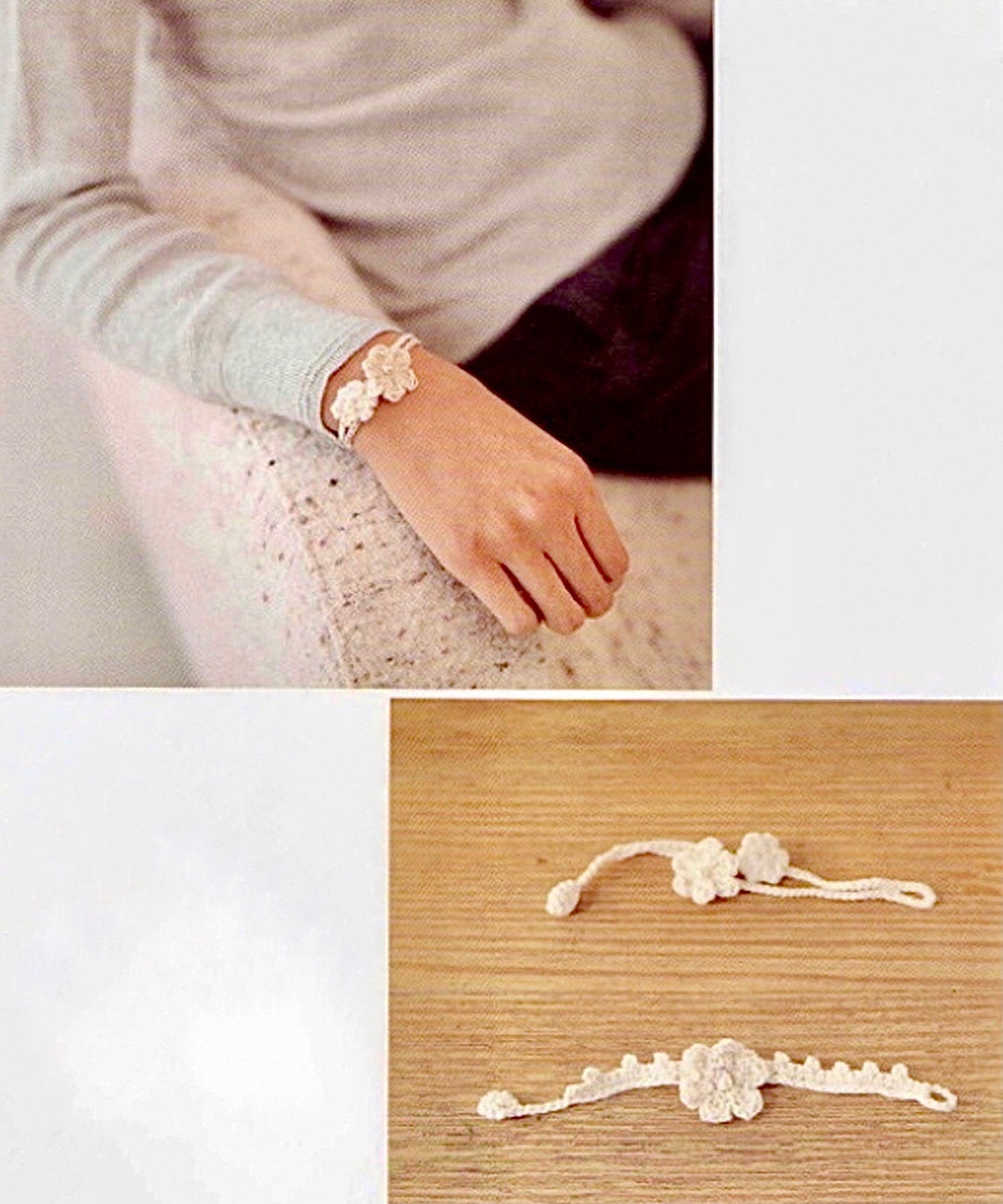 Crochet Flower Bracelet Pattern: Floral Jewelry 2 Designs Beginner ...