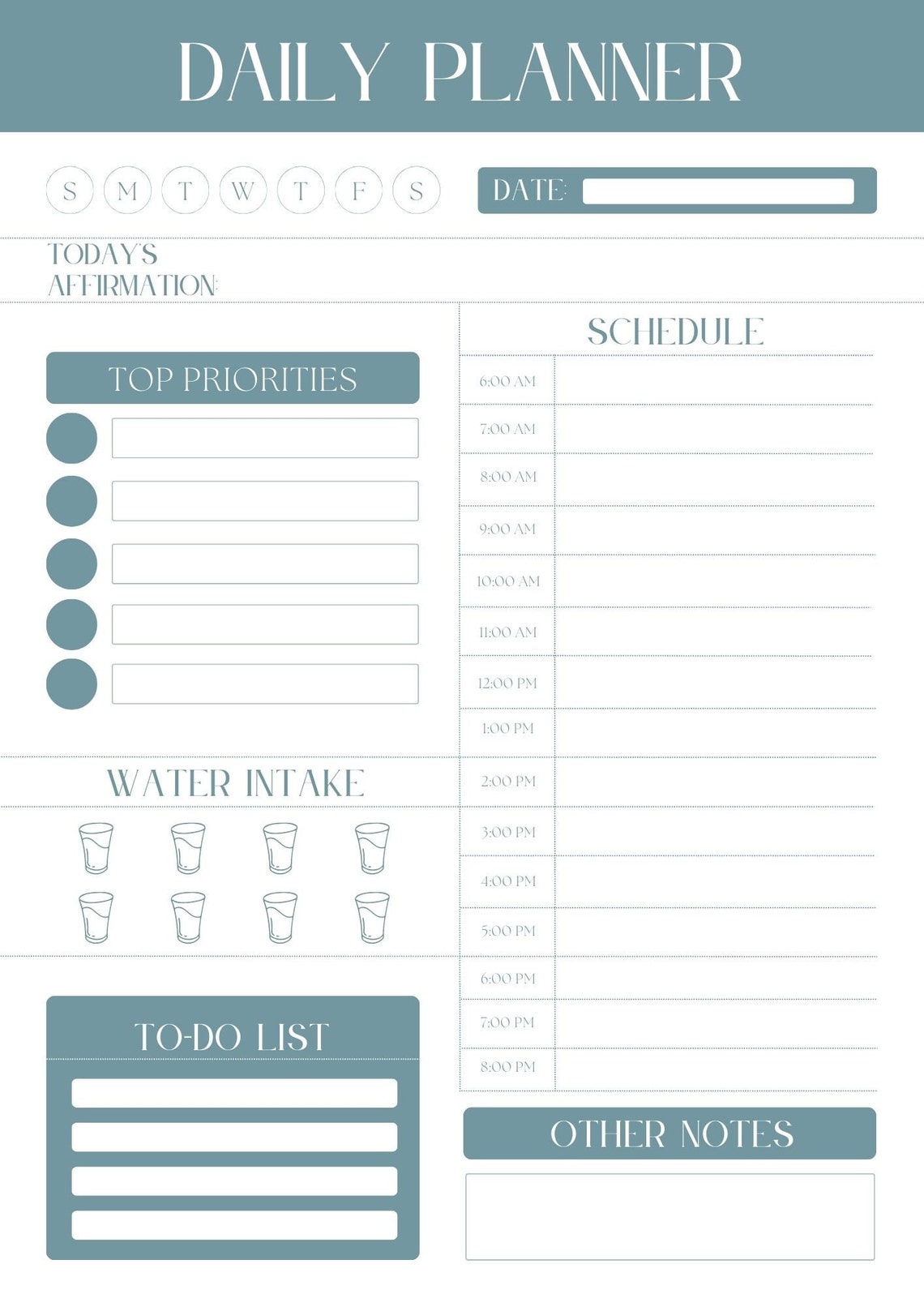 Daily to Do List Printable, Instant Download, Minimal Productivity ...