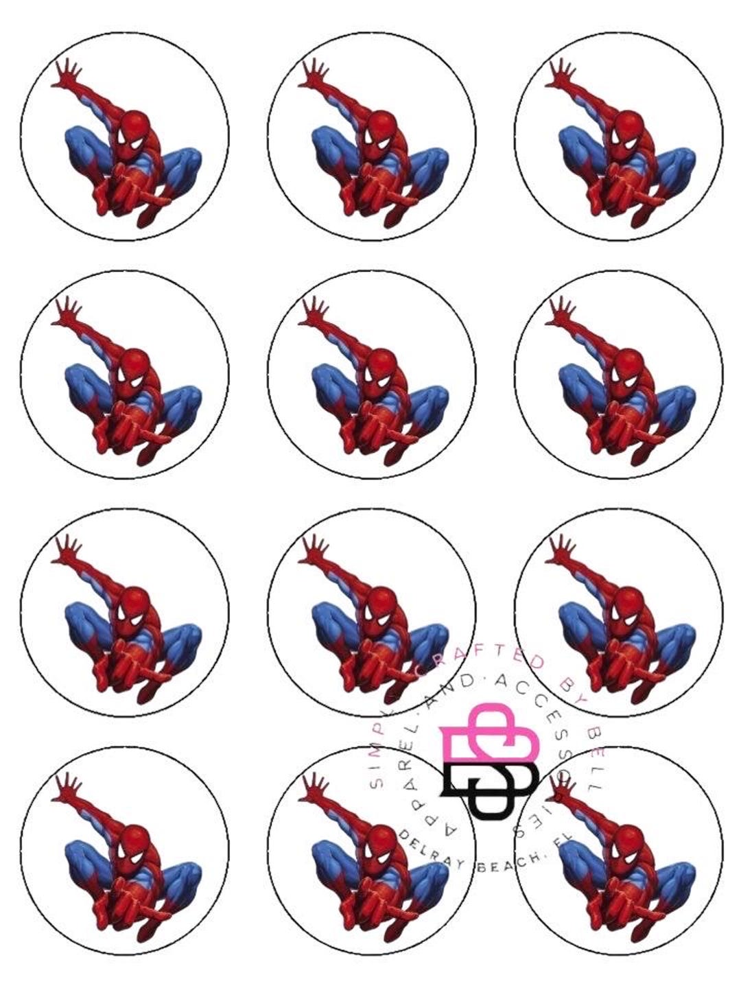 Custom Spider-man Round Cup Cake Topper Custom Super Hero Round Cookie ...