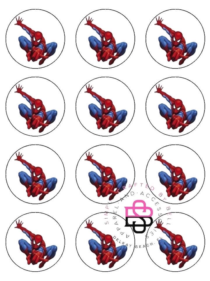 Custom Spider-man Round Cup Cake Topper Custom Super Hero Round Cookie ...