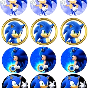 Sonic Cupcake Toppers, Sonic Cookie Toppers, Sonic Stickers SVG, Party ...