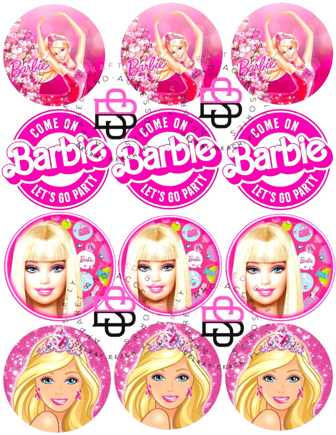 Iconic Blonde Doll Cupcake Toppers, Kids Cupcake Toppers, Iconic Doll ...