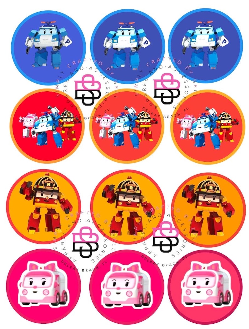 Robocar Poli Cupcake Topper | Custom Robocar Poli Cookie Toppers ...