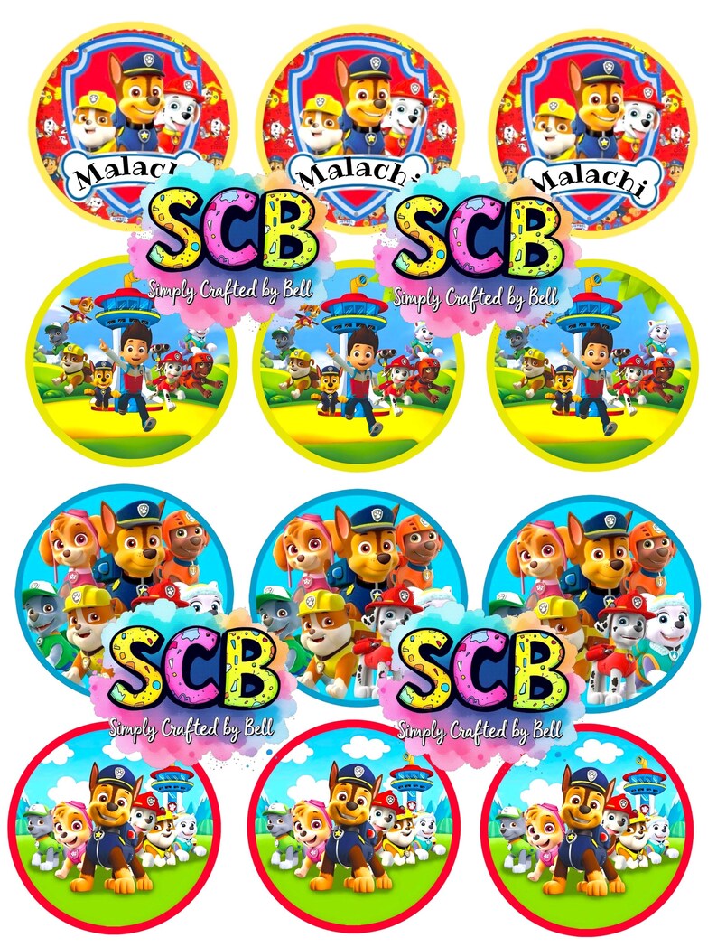 Personalized Cupcake Toppers, Dog Rescue Team, Pup Patrol Theme, Custom ...