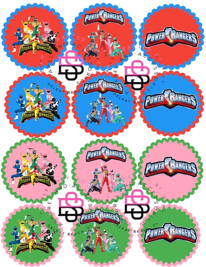 Superheroes Cupcake Topper | Custom Ranger Birthday Toppers ...