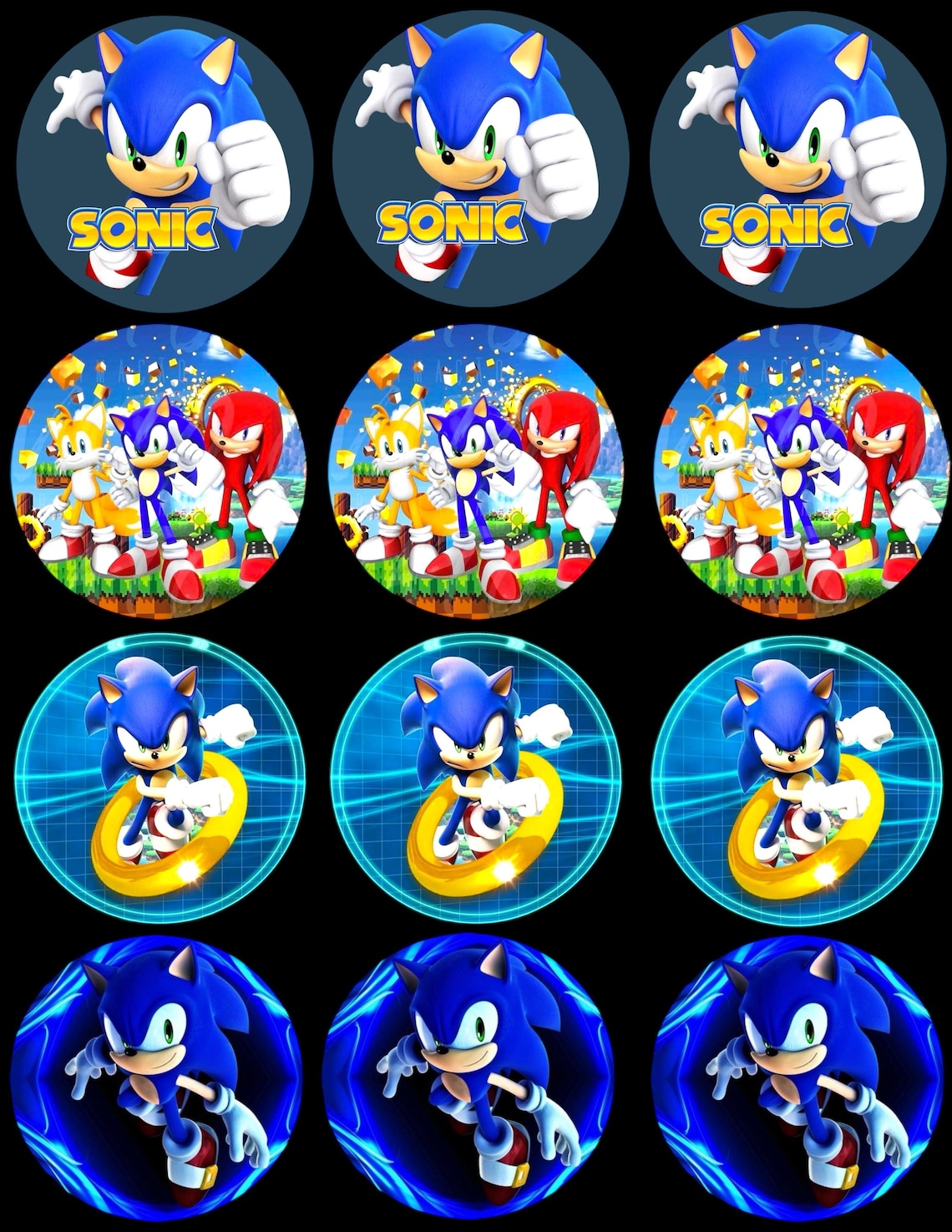 Sonic Cupcake Toppers, Kids Printable Toppers and Stickers, Hedgehog ...