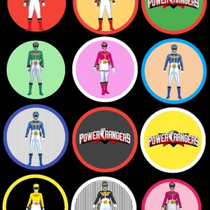 Custom Power Ranger Cupcake Toppers Power Ranger Cup Cake Toppers Kids ...