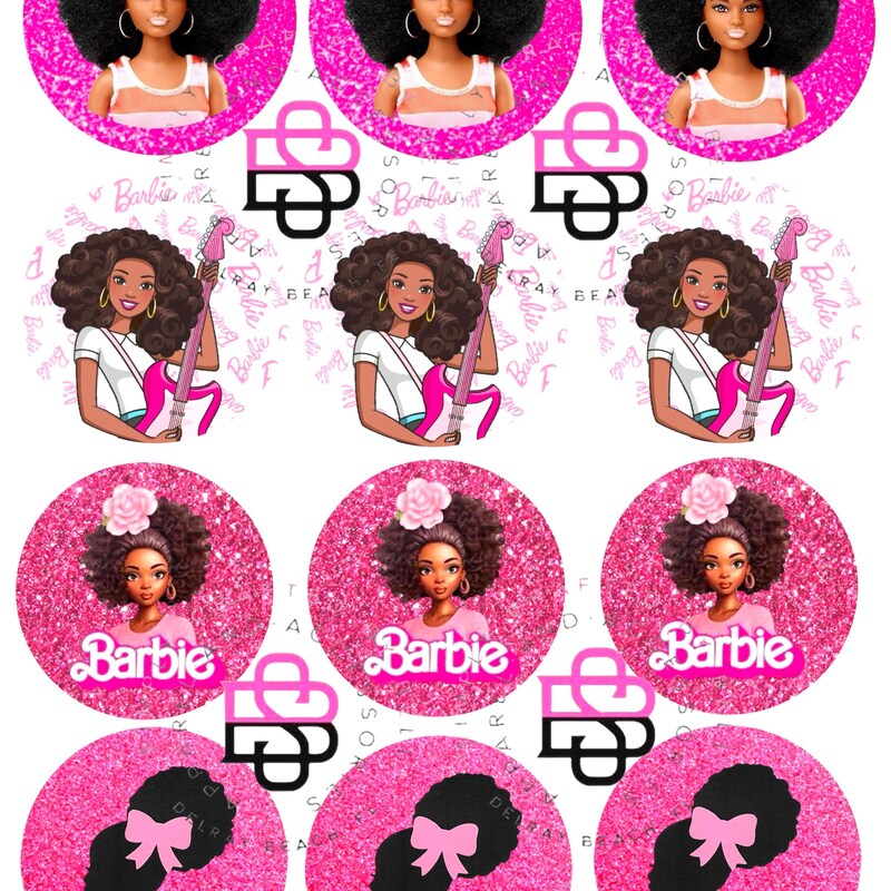 Barbie Cupcake Topper Printables Svg - Etsy