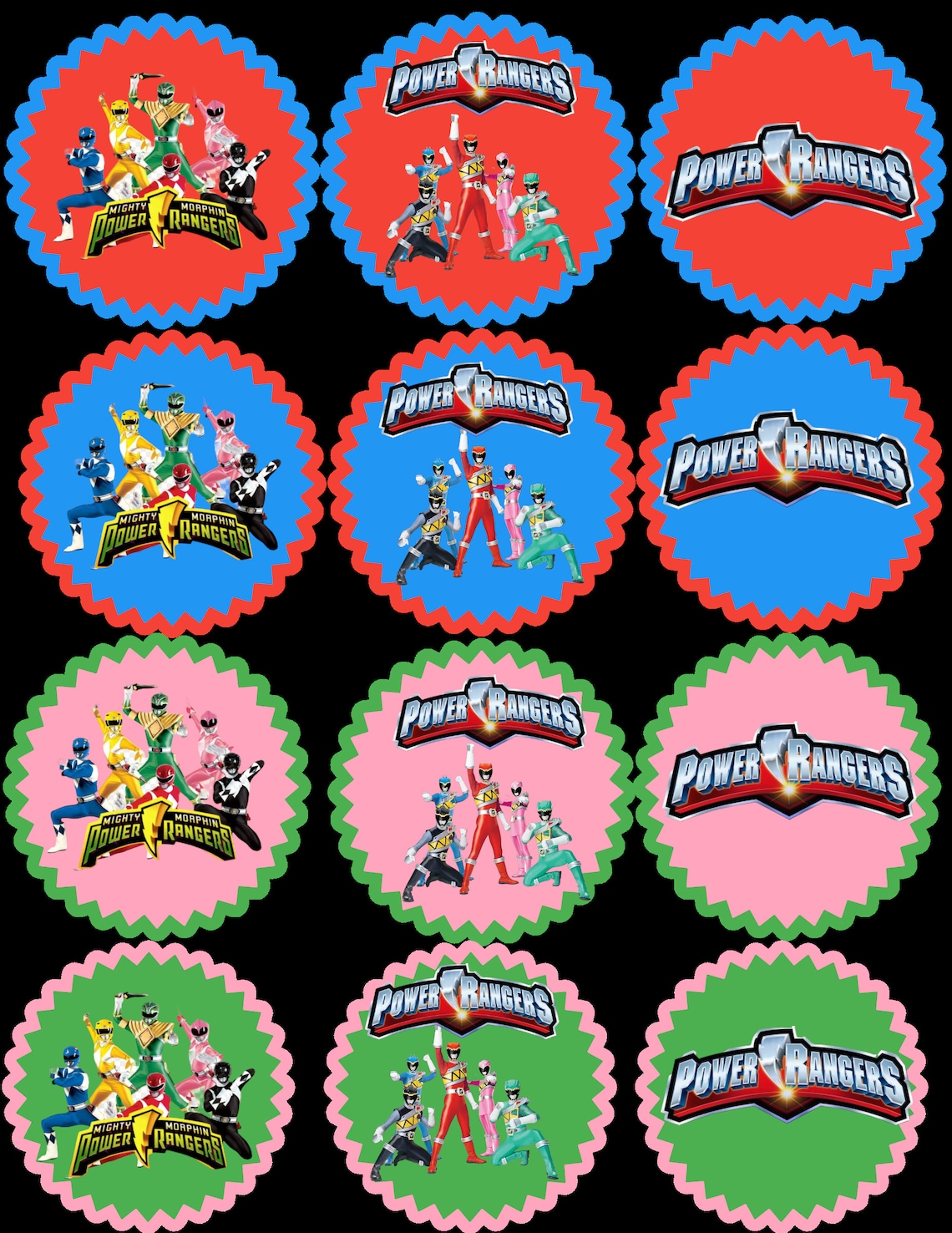 Superheroes Cupcake Topper | Custom Ranger Birthday Toppers ...