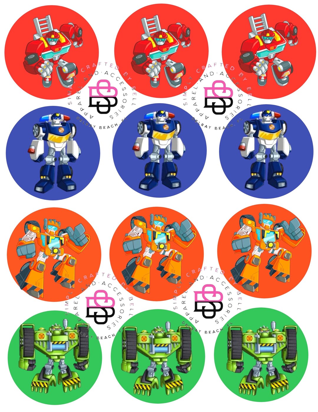 Rescue Bots Cupcake Toppers, Kids Transforming Robot Cupcake Toppers ...