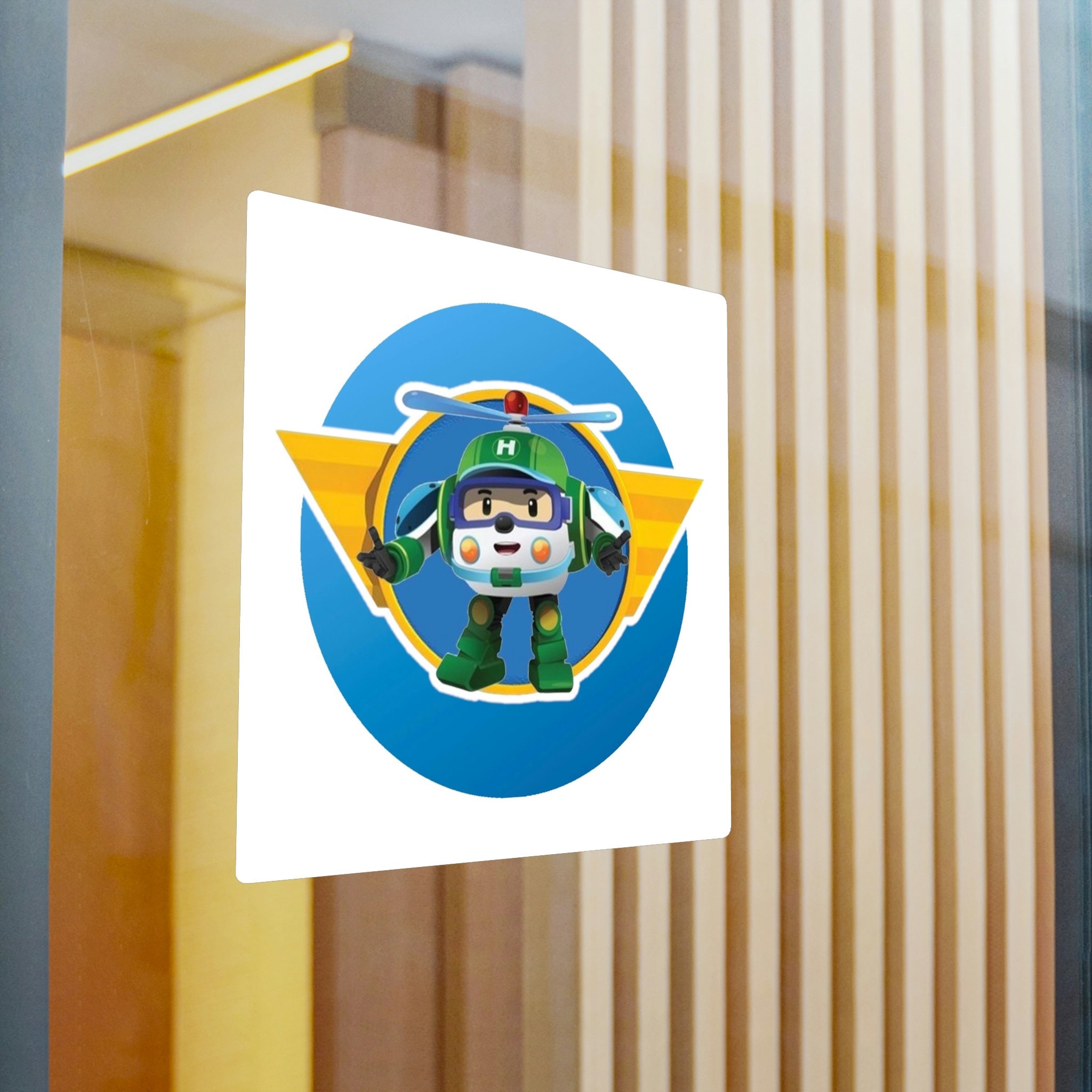 Kids Vinyl Decal Kids Sticker Robocar Poli Character Sticker heli the ...