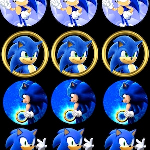 Sonic Cupcake Toppers, Sonic Cookie Toppers, Sonic Stickers SVG, Party ...