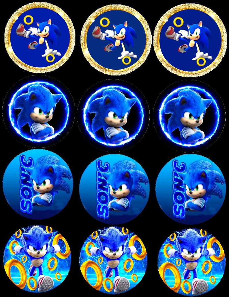 Custom Hedgehog Cupcake Toppers Sonic Cupcake Toppers Sonic Cookie ...