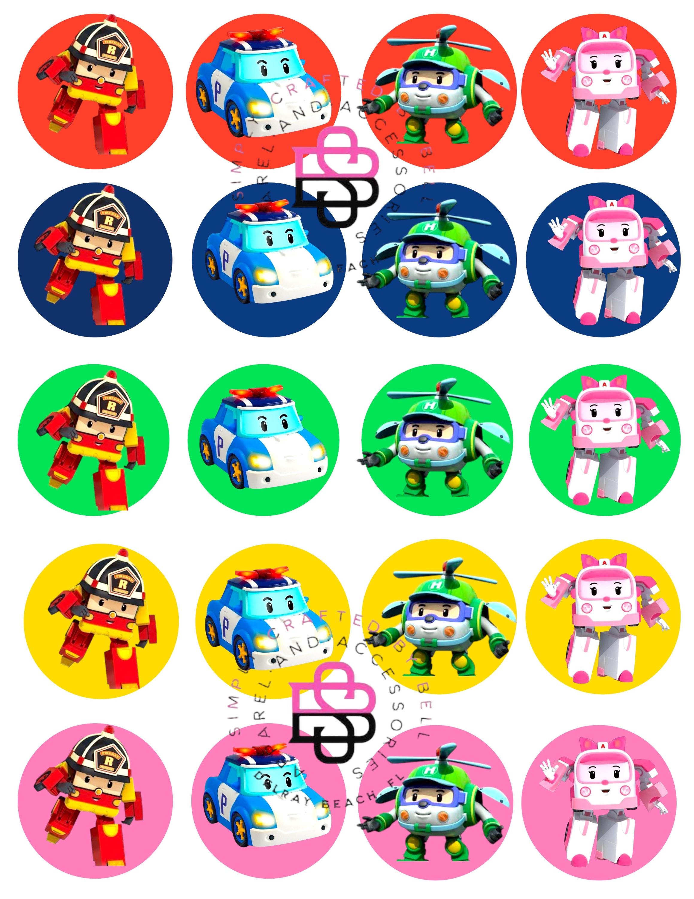 Robocar Poli Cupcake Toppers | Kids Robocar Poli Party Decorations ...