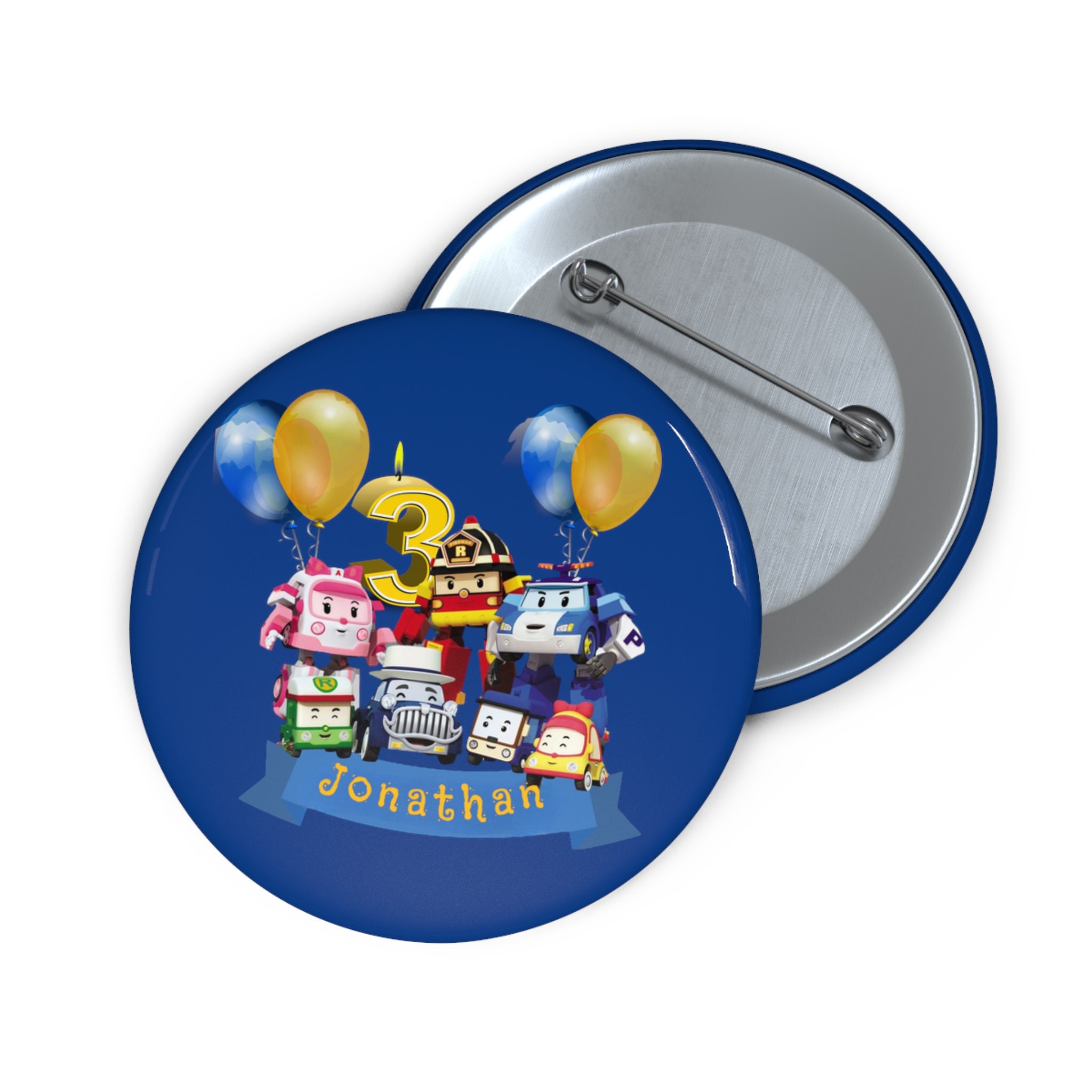 Custom Robocar Poli Birthday Pin | Personalized Party Favor - Etsy