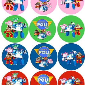 Robocar Poli Cupcake Toppers: Party Decor (digital File) - Etsy
