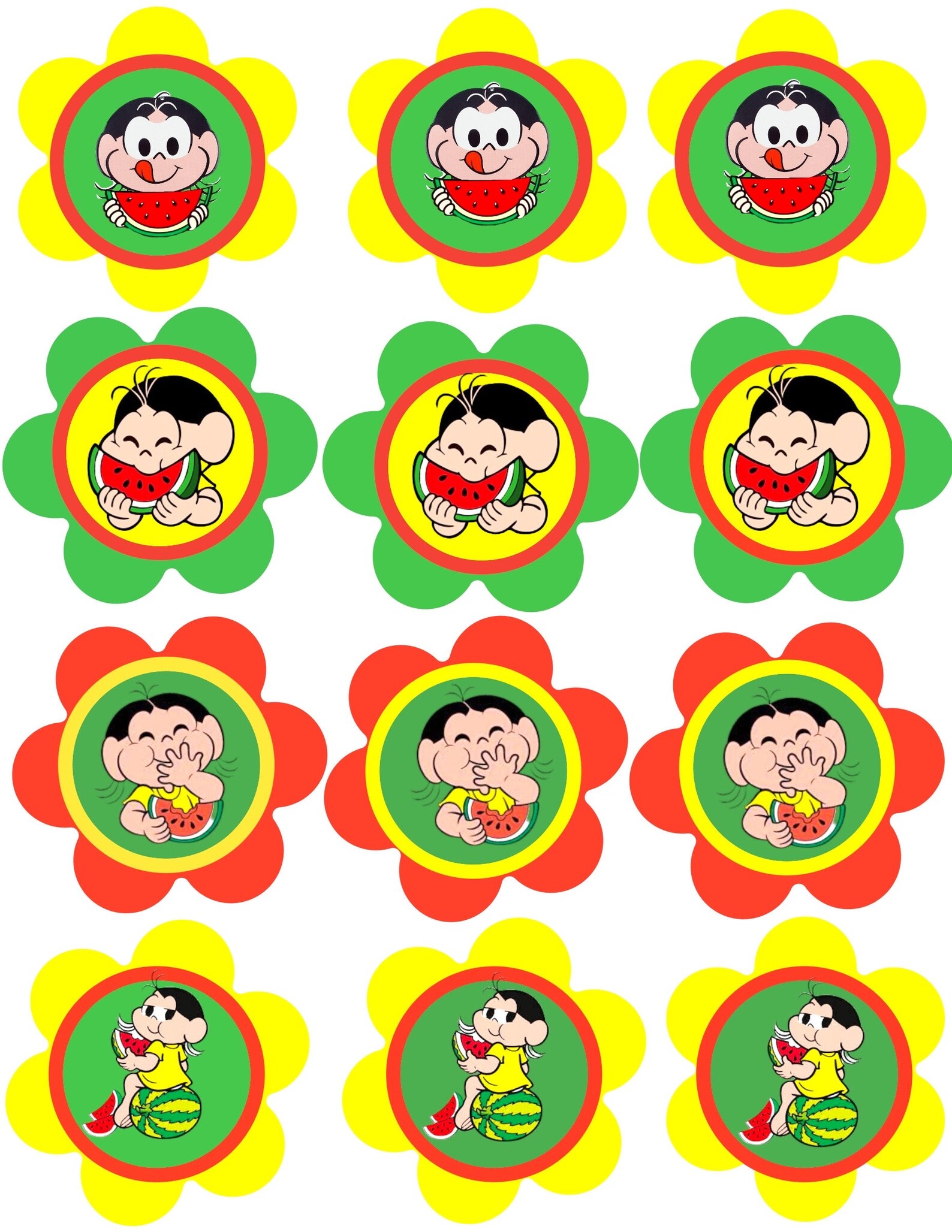 Monica and Friends Cupcake Toppers | Turma Da Monica Cupcake Toppers ...