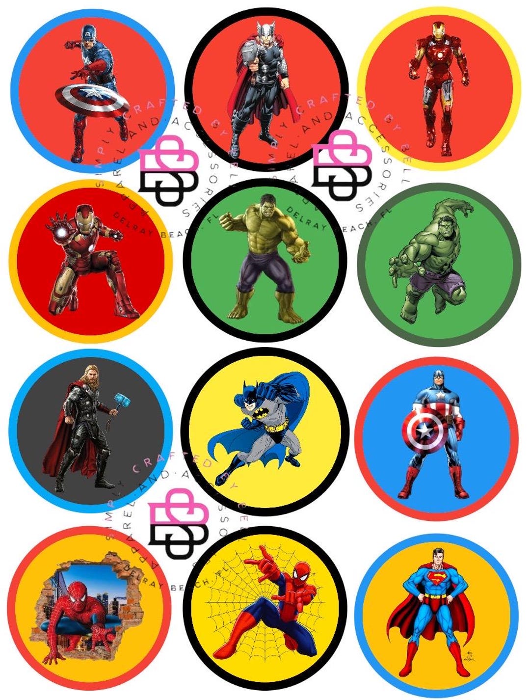 Superhero Cupcake Toppers, Superhero Cookie Toppers, Kids Cupcake ...