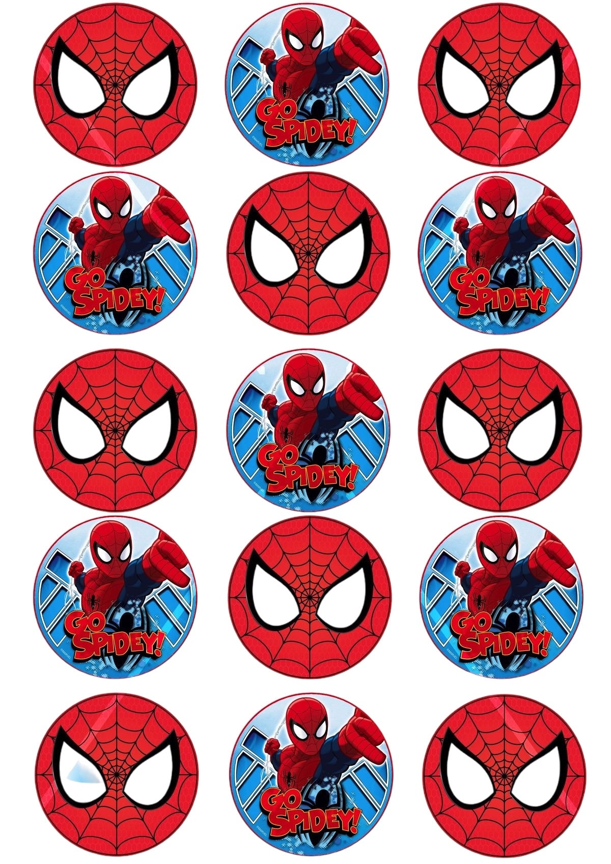 Custom Spidey Man Round Cookie Topper Super Hero Sticker Template ...
